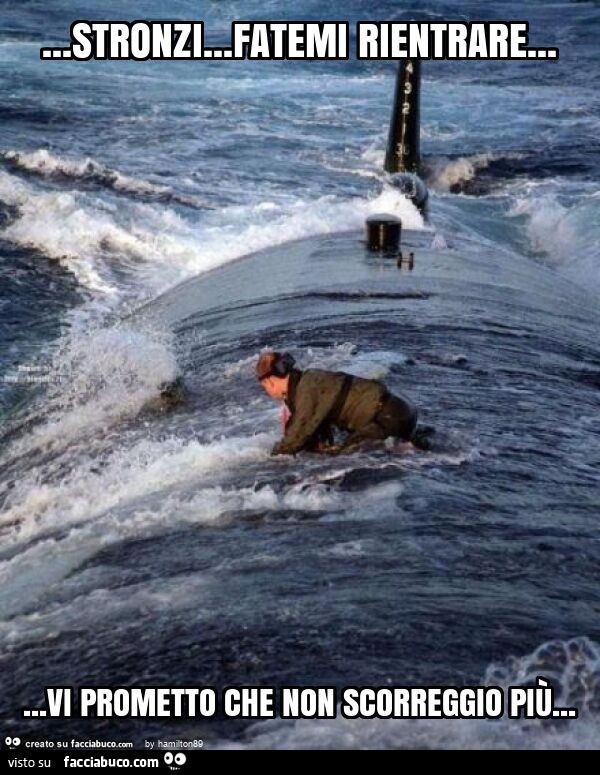 Stronzi… fatemi rientrare… vi prometto che non scorreggio più ...