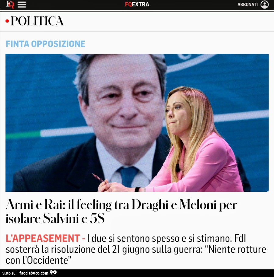 Chiacchiera pubblicata da Oldboy - Facciabuco.com