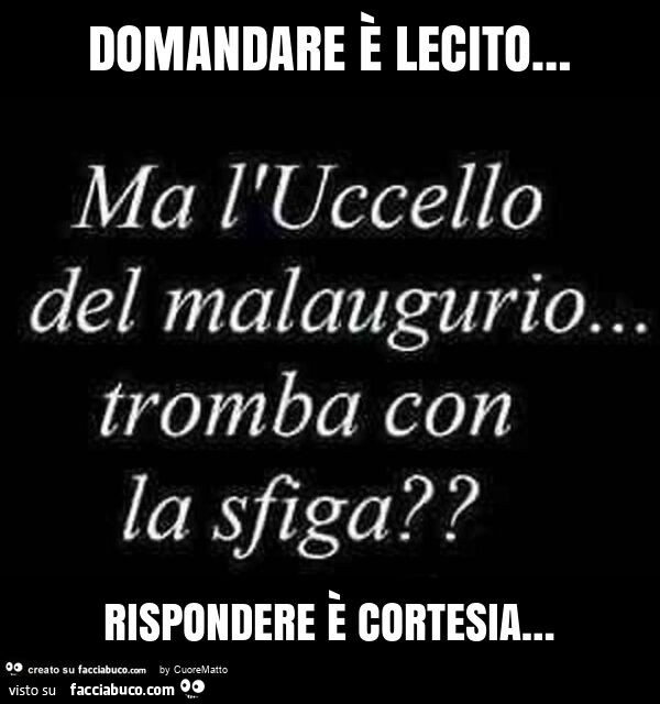 Domandare è lecito… rispondere è cortesia… - Facciabuco.com