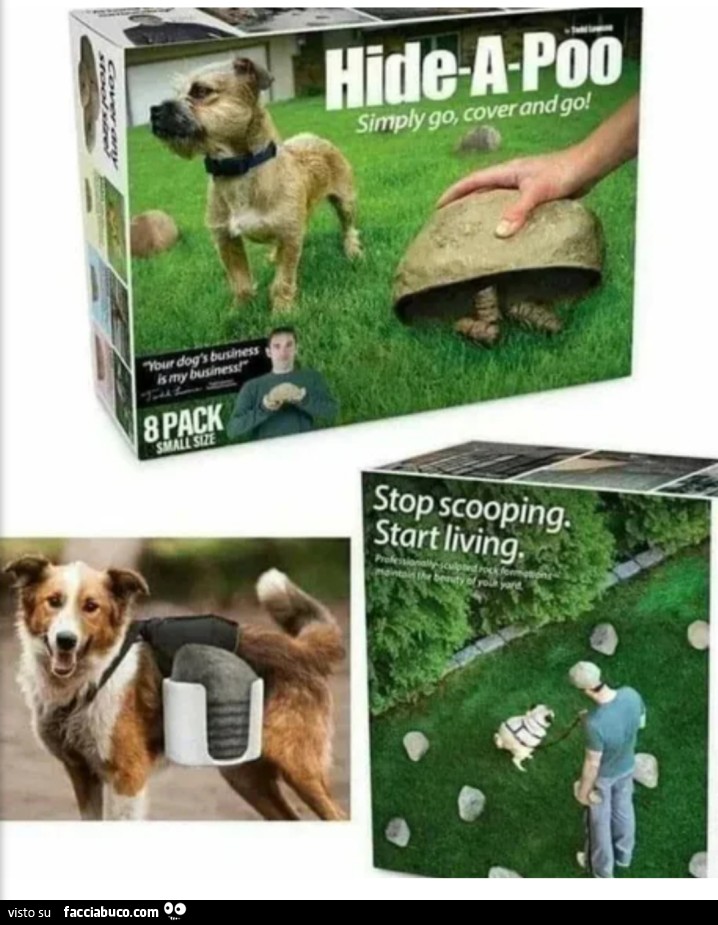 Il mondo sarà pieno di finte pietre ? "Nascondi la caca del tuo cane ...