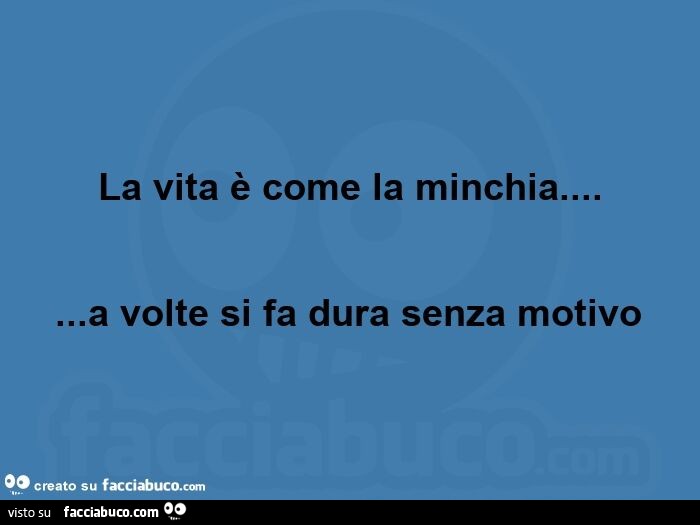 La vita è come la minchia… a volte si fa dura senza motivo - Facciabuco.com