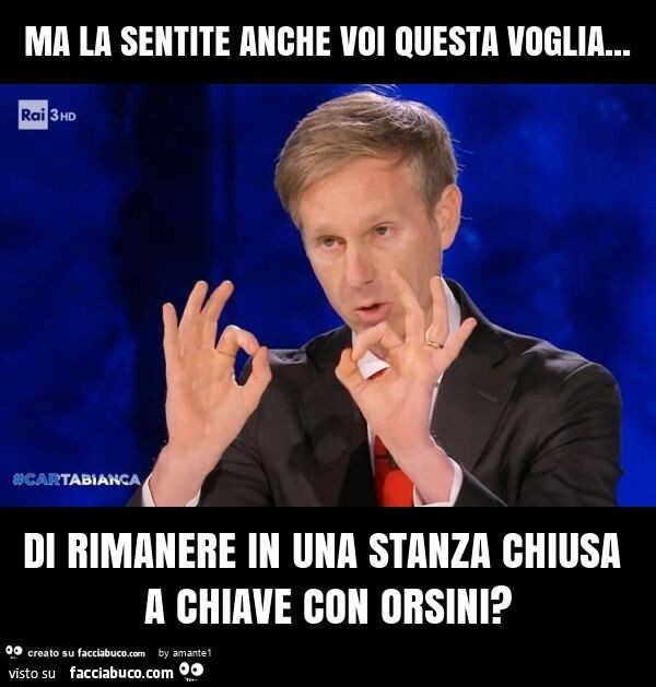 Ma la sentite anche voi questa voglia… di rimanere in una stanza chiusa ...