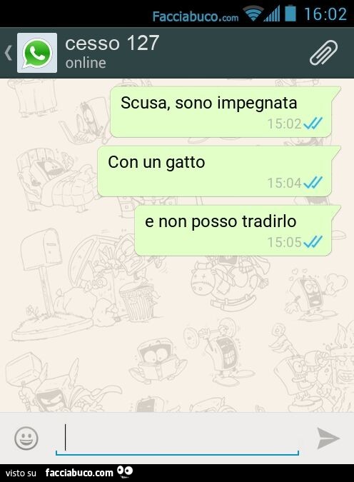 Scusa, sono impegnata. Con un gatto. E non posso tradirlo - Facciabuco.com